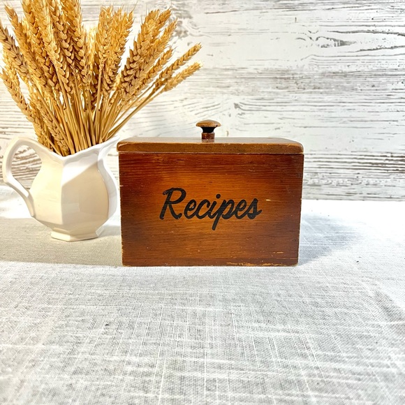 Kitchen | Vintage Wood Recipe Box Storage Decor Farmhouse | Poshmark